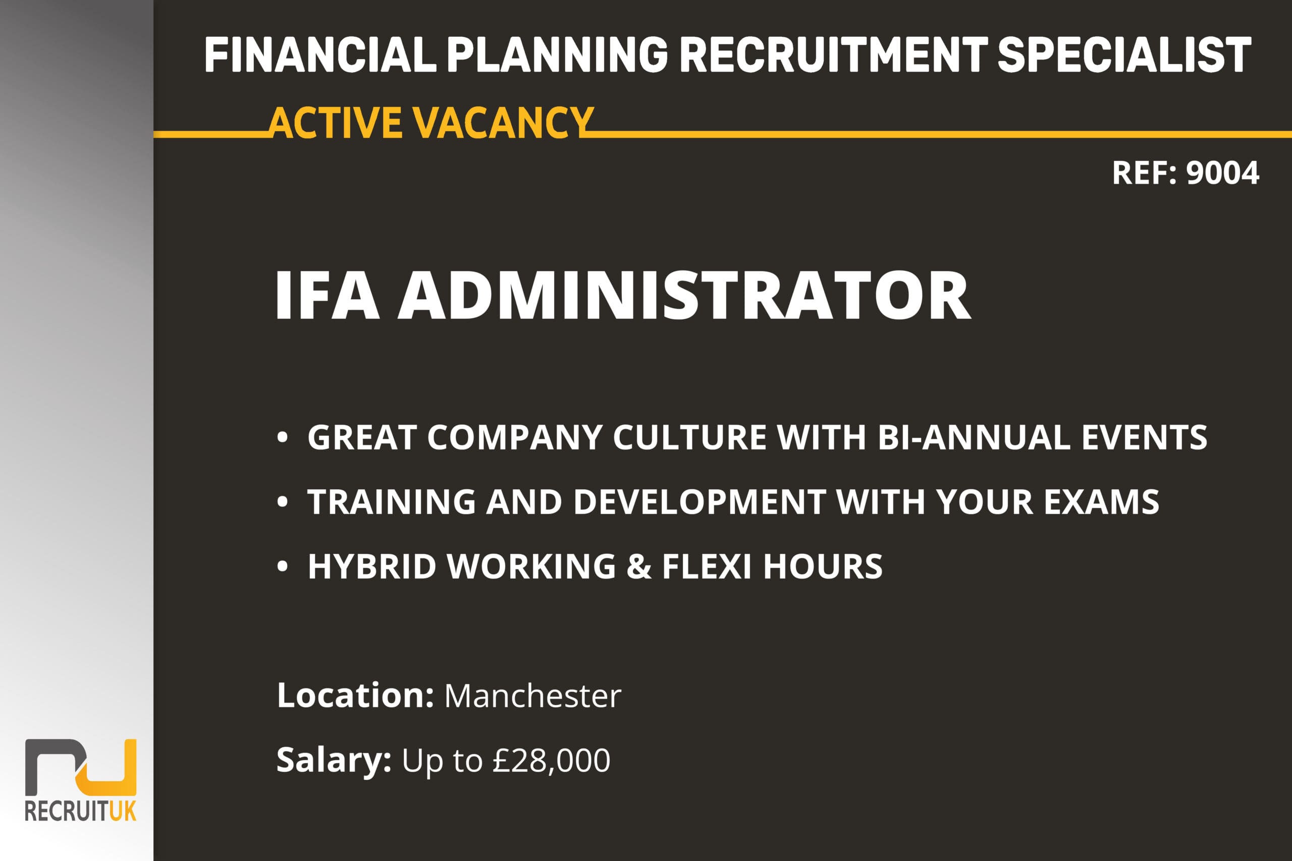 IFA Administrator in Manchester to join a Financial Advice firm